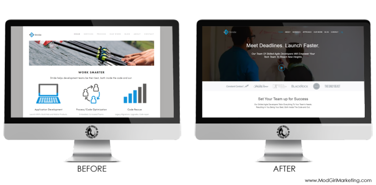 Web Design Before and After Makeovers | Mod Girl Marketing