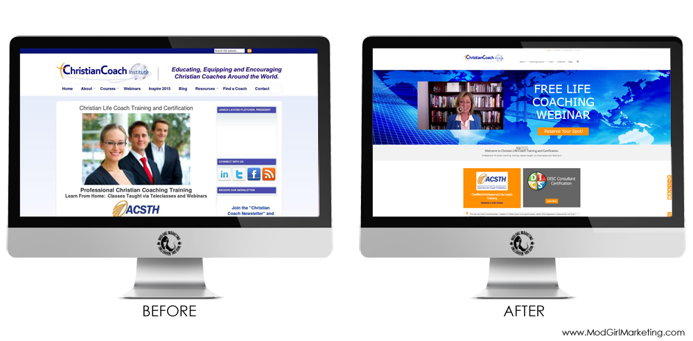 Web Design Before and After Makeovers | Mod Girl Marketing