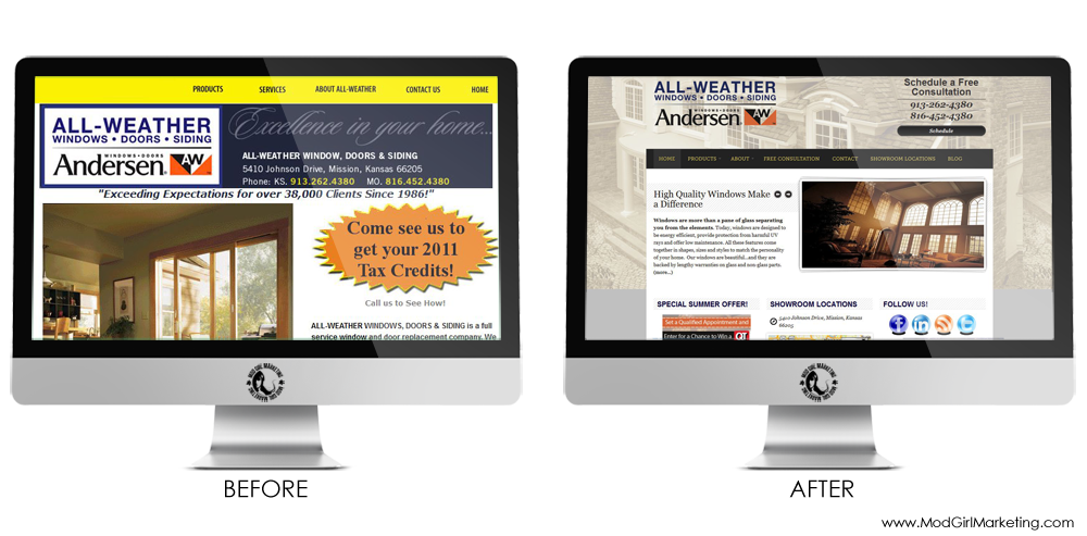 Web Design Before and After Makeovers | Mod Girl Marketing